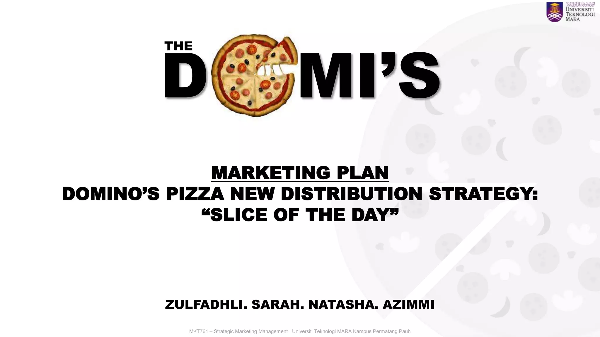 Marketing Plan. Domino's Pizza New Distribution Strategy: Slice of The ...