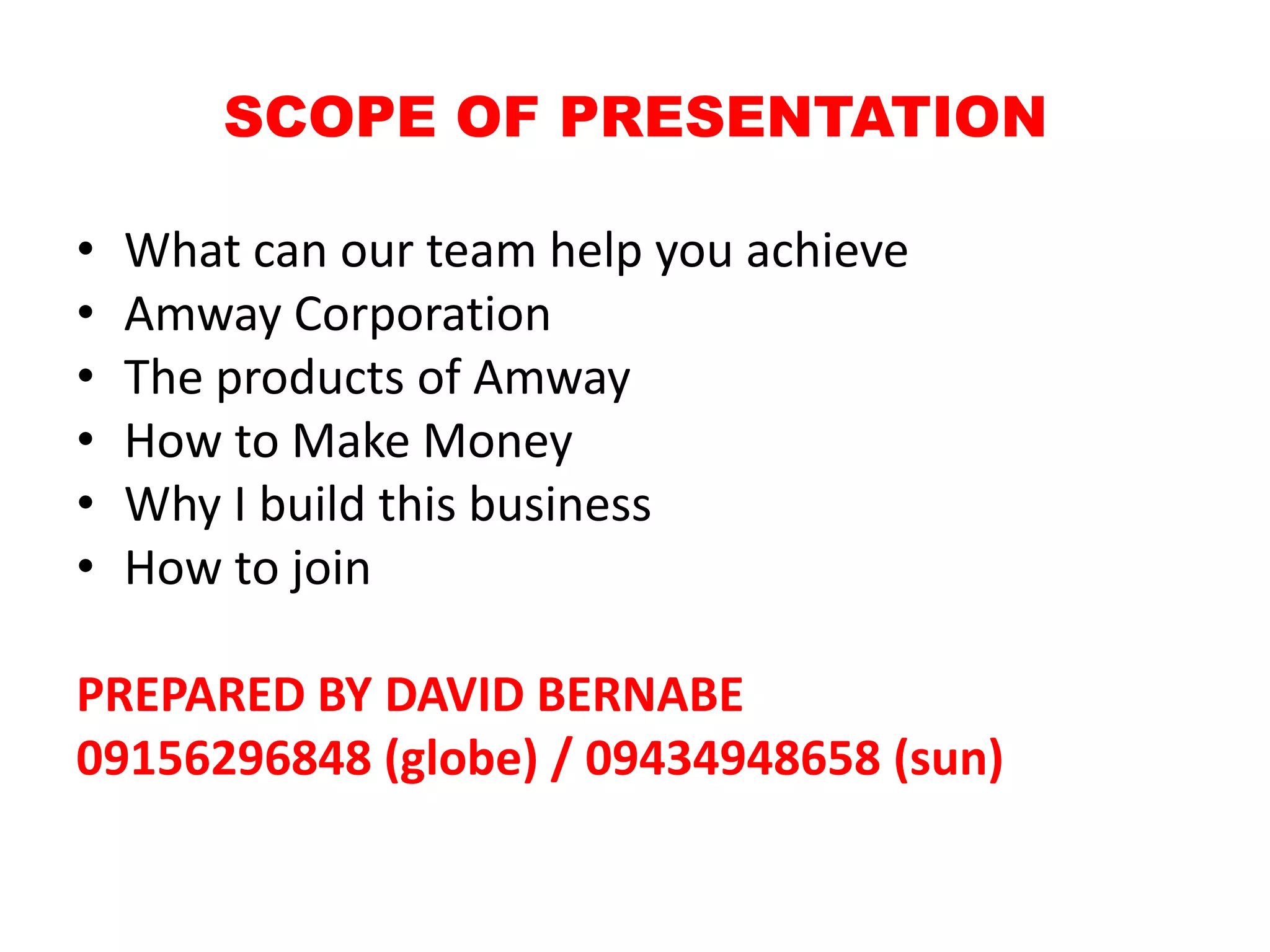 Amway Marketing Plan (new) | PPTX