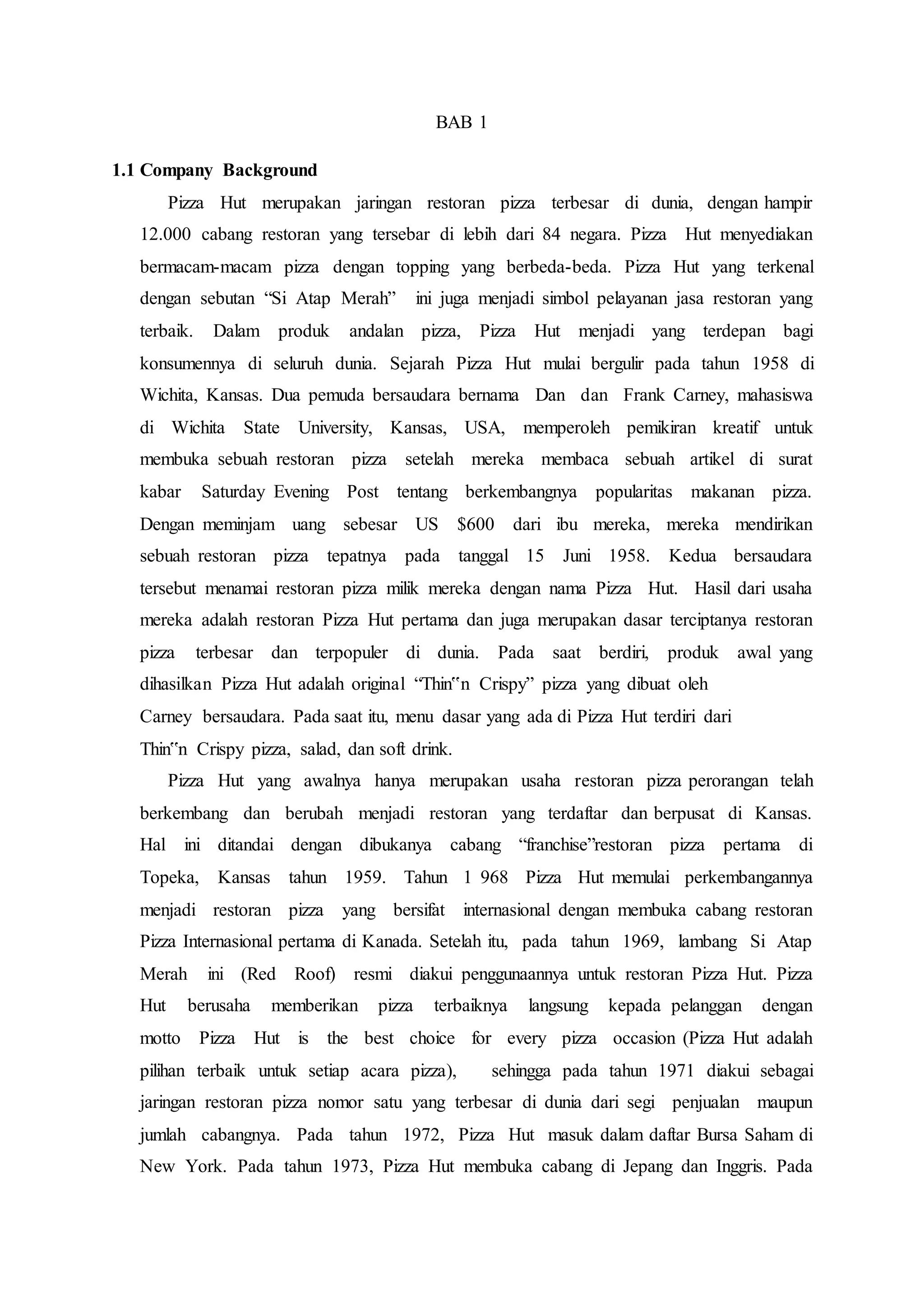 Marketing plan bab 1 | DOCX