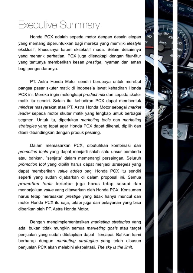 Marketing Plan for Honda PCX | PDF
