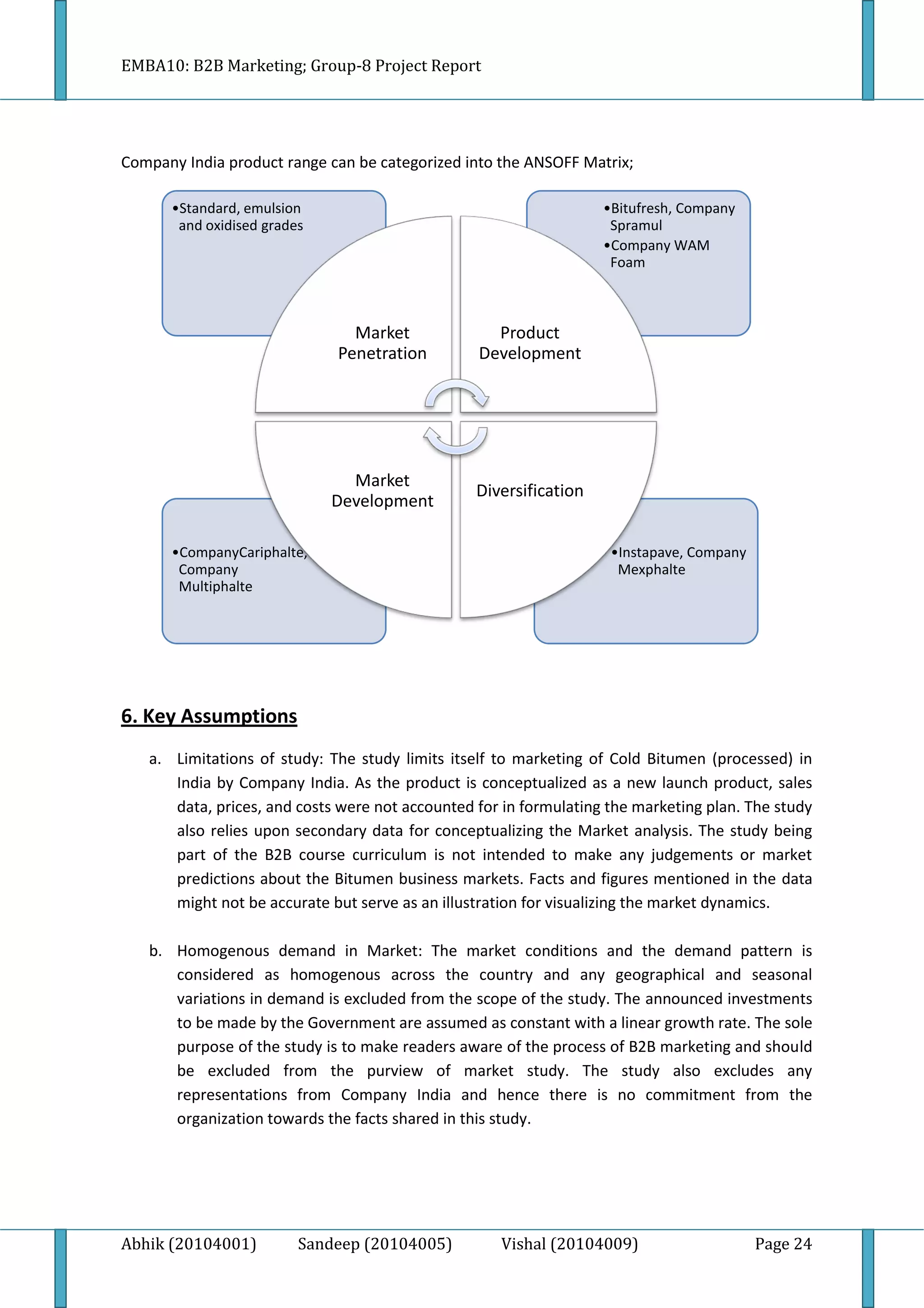 Marketing Plan for Cold Bitumen in India | PDF