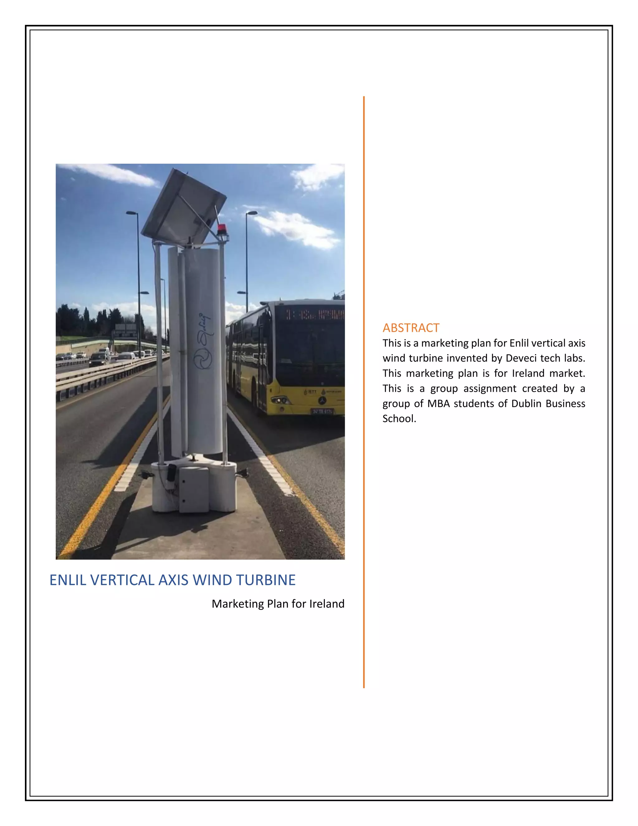 Marketing Plan for Enlil Wind Turbine | PDF