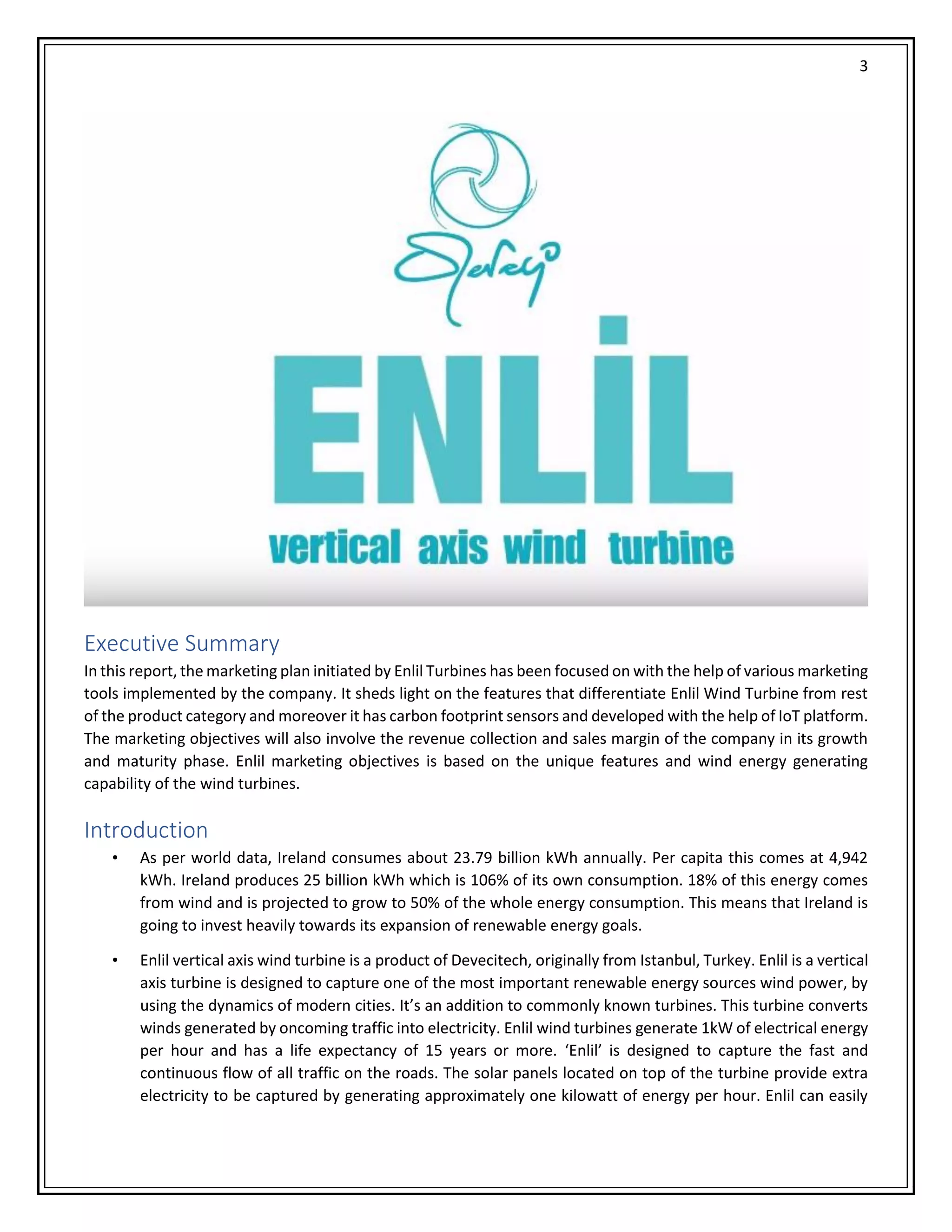 Marketing Plan for Enlil Wind Turbine | PDF