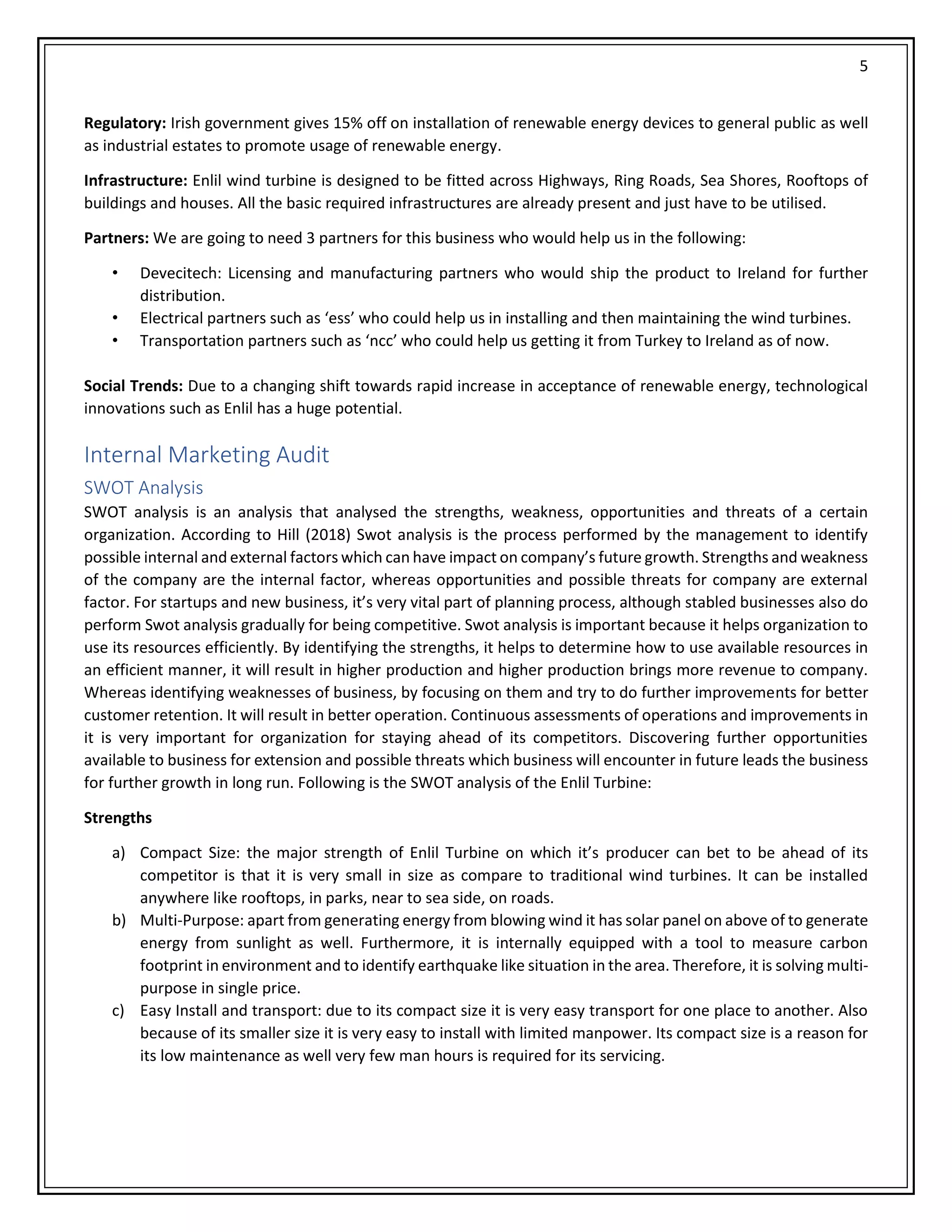 Marketing Plan for Enlil Wind Turbine | PDF