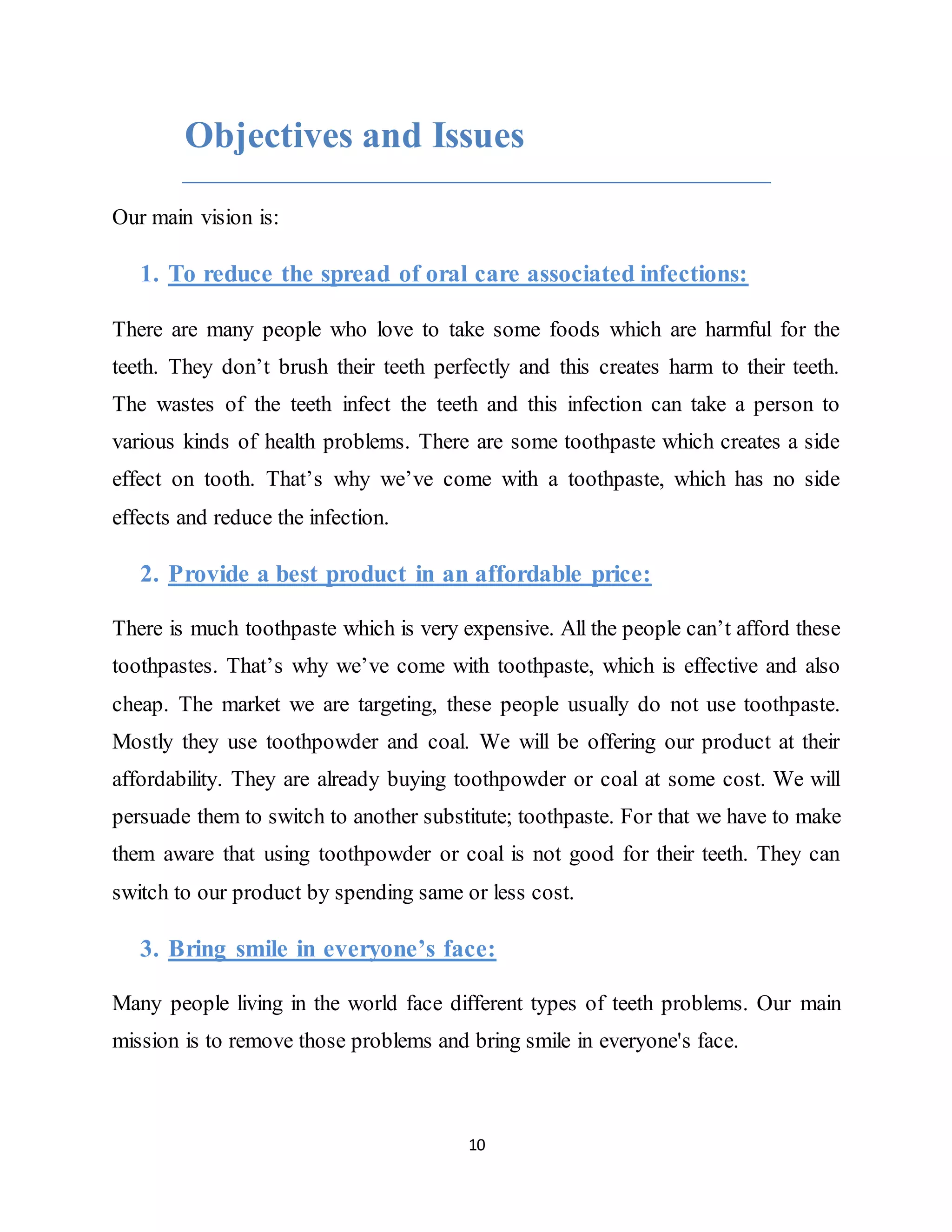 Marketing plan for new toothpaste brand | DOCX