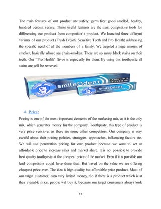 Marketing plan for new toothpaste brand | DOCX