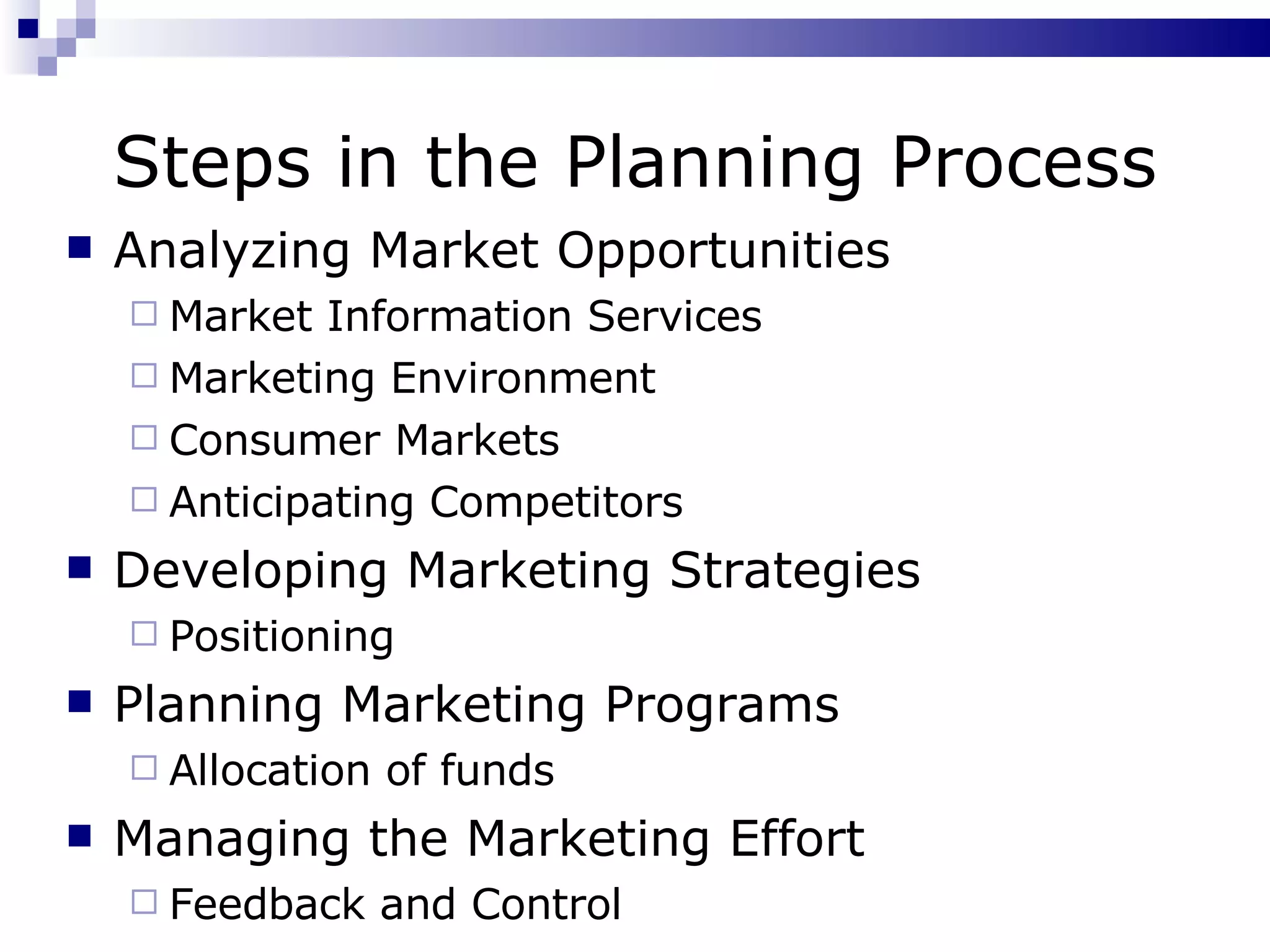Marketing Planning Process | PPT