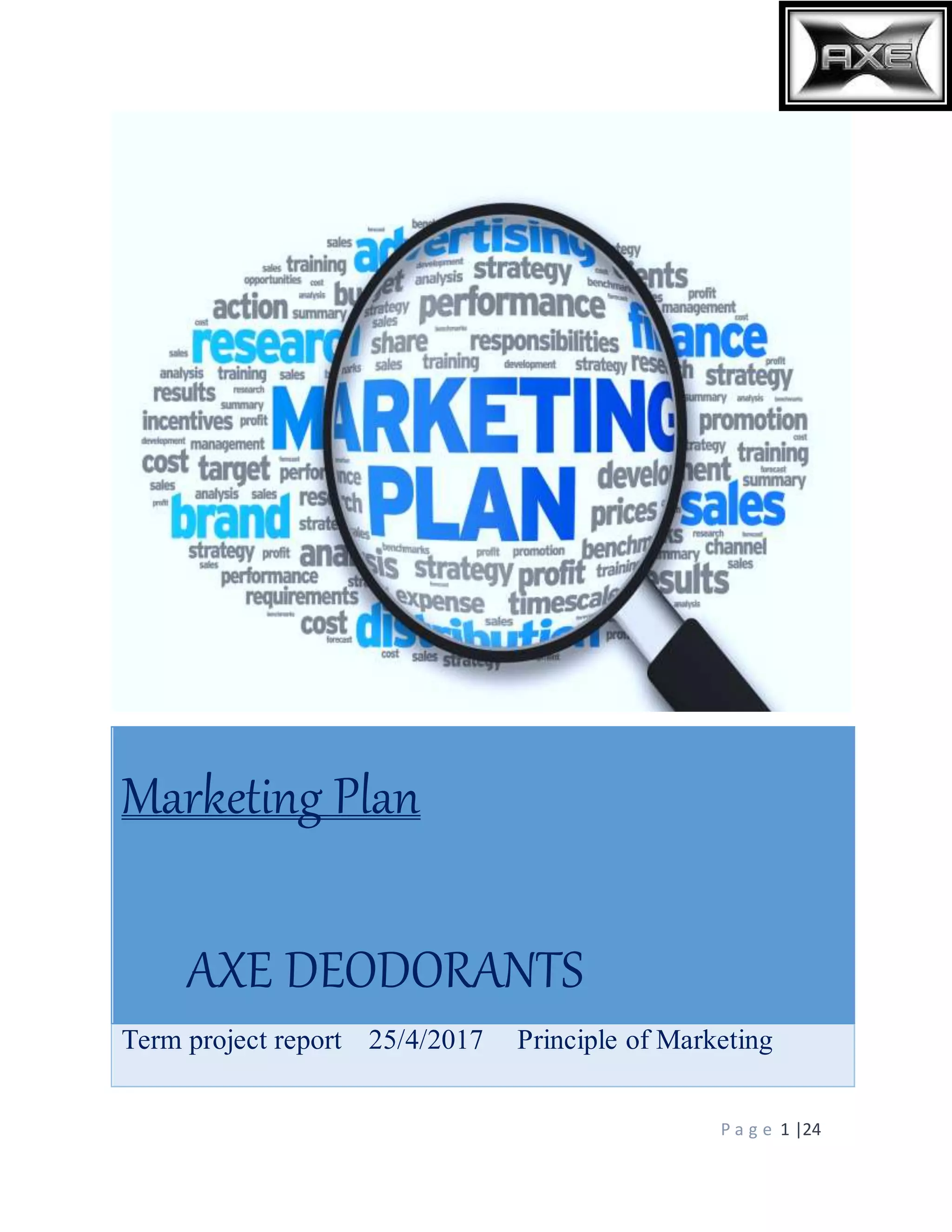 Marketing plan of axe deodrant | DOCX