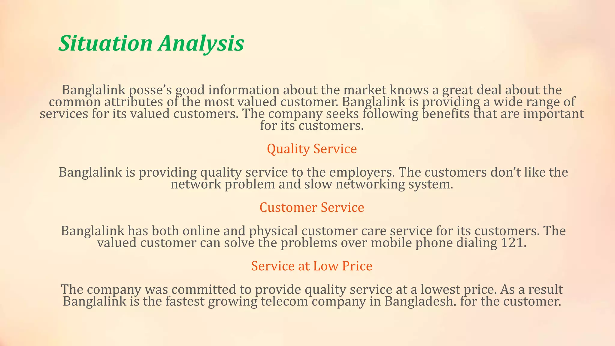 presentation on Marketing plan of banglalink | PPTX
