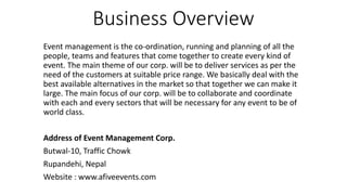 Marketing plan of event management corporation | PPTX