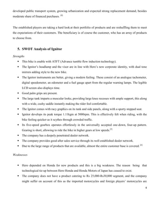 Marketing plan of hero ignitor bike | DOCX