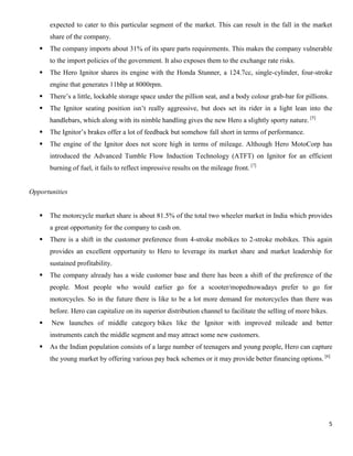 Marketing plan of hero ignitor bike | DOCX