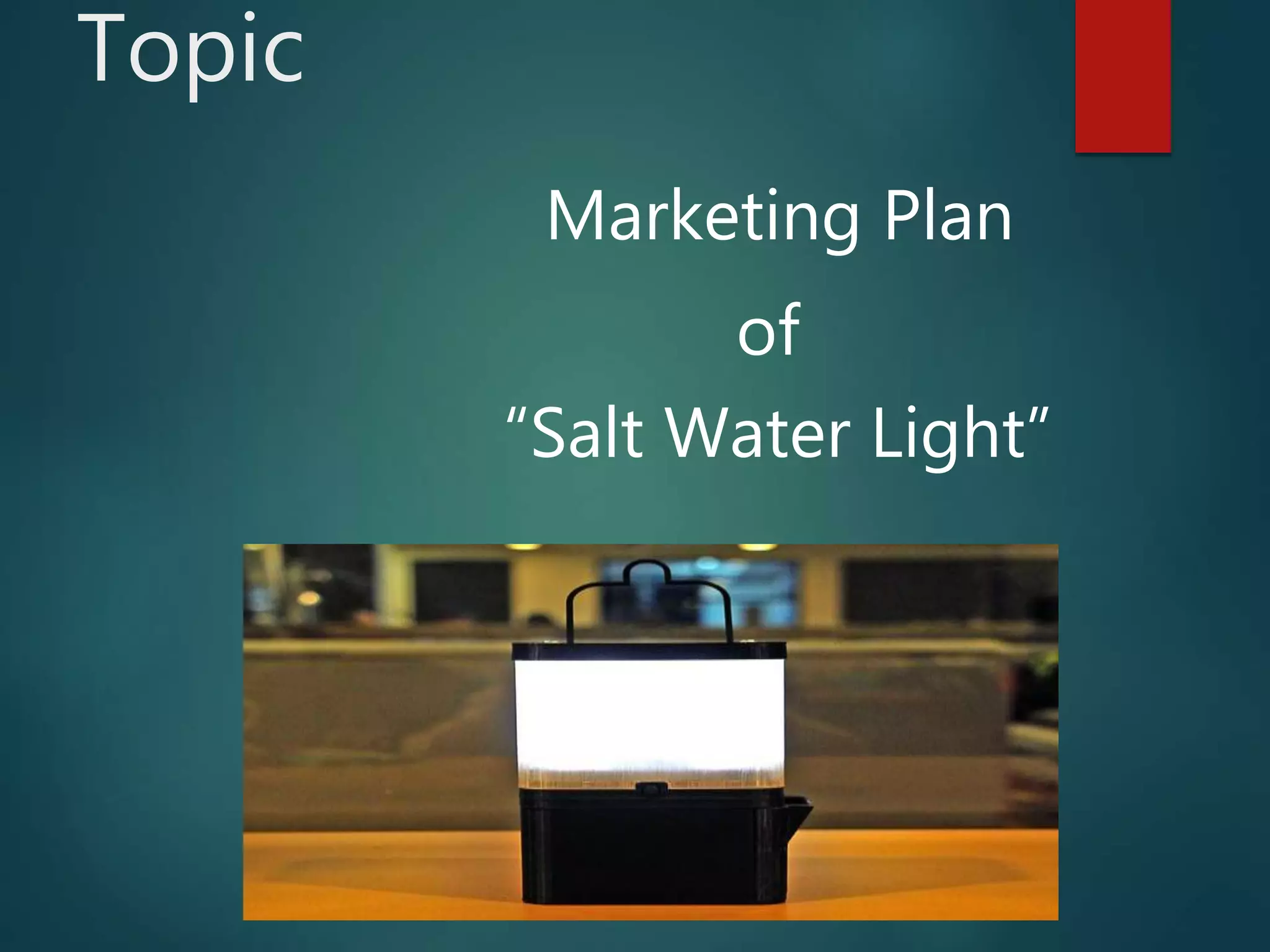 Marketing plan of salt water light | PPTX