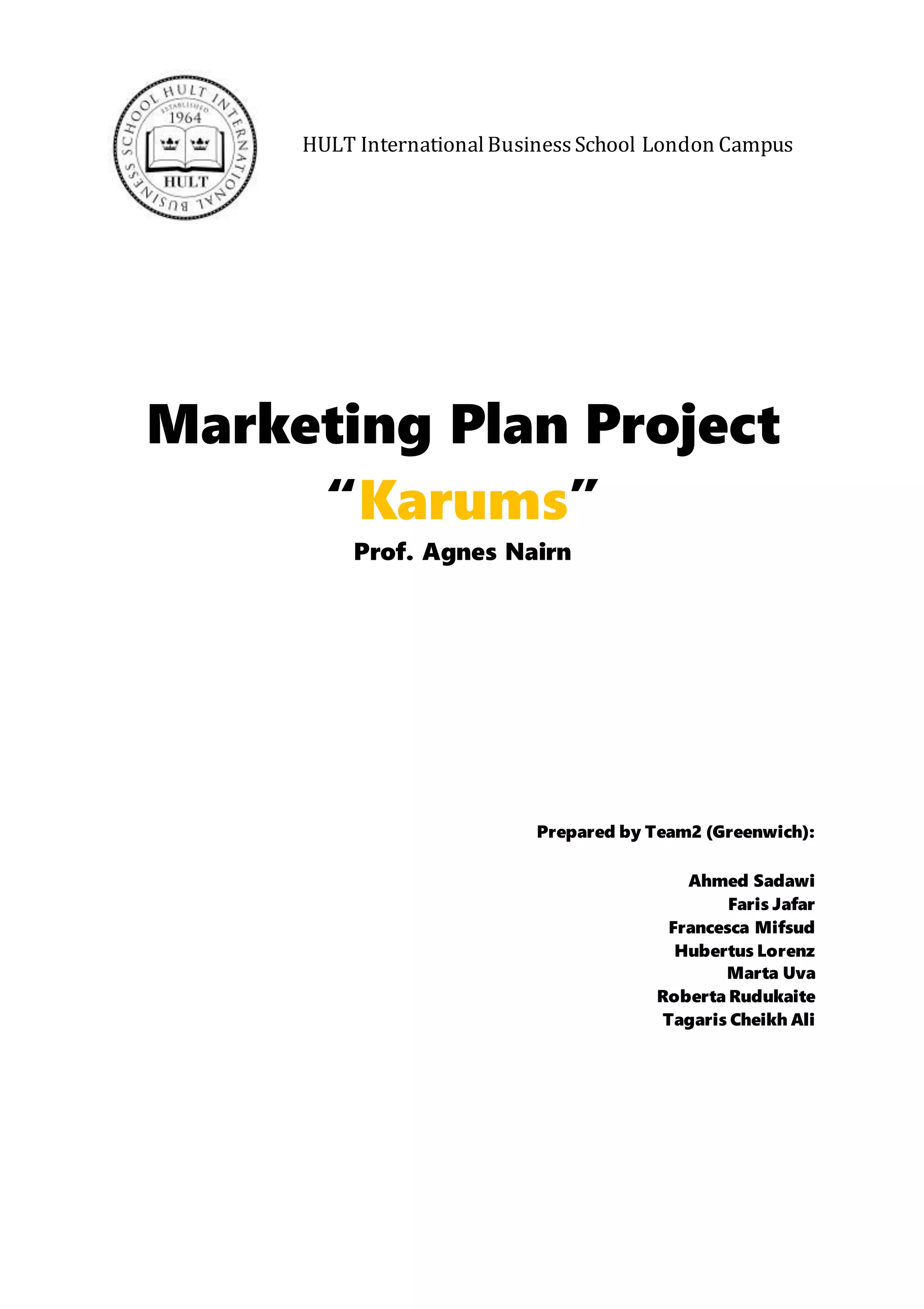 Marketing plan project (final) | DOCX