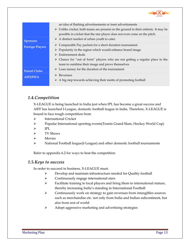 Marketing plan - x-league - football / soccer (Pre #HeroISL, # ...