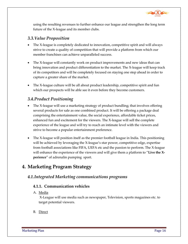 Marketing plan - x-league - football / soccer (Pre #HeroISL, # ...