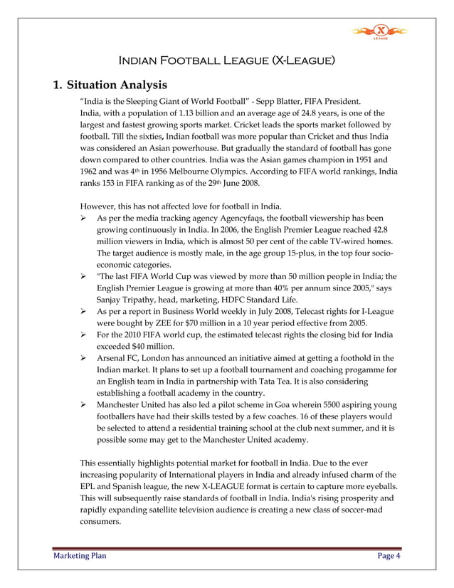 Marketing plan - x-league - football / soccer (Pre #HeroISL, # ...