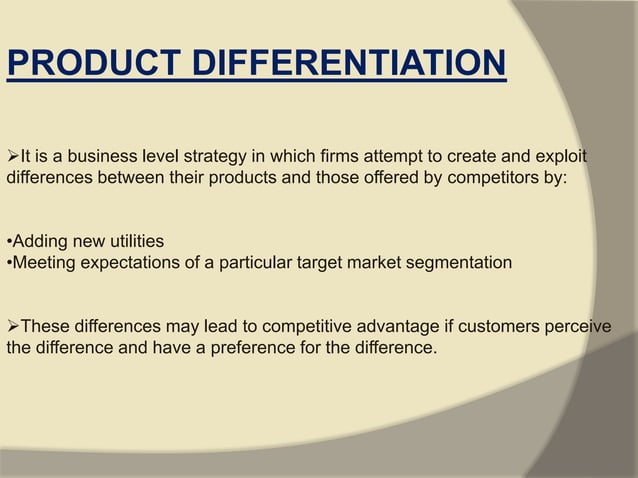 differentiation of products | PPTX | Business | Business and Finance