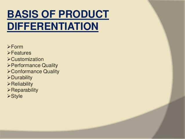 differentiation of products
