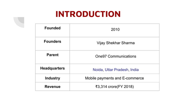 PAYTM Business model | PPTX