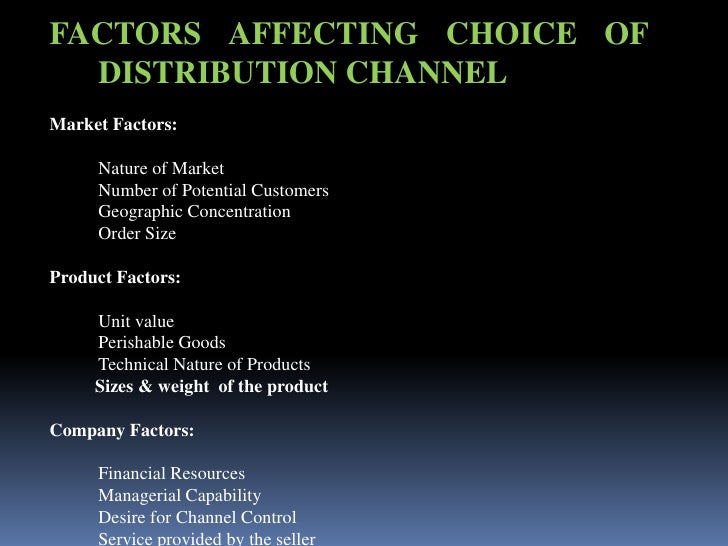 Marketing distribution channal