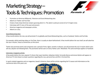 Marketing & PR - F1 Development Presentation | PPT