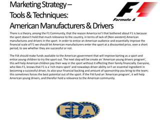 Marketing & PR - F1 Development Presentation | PPT