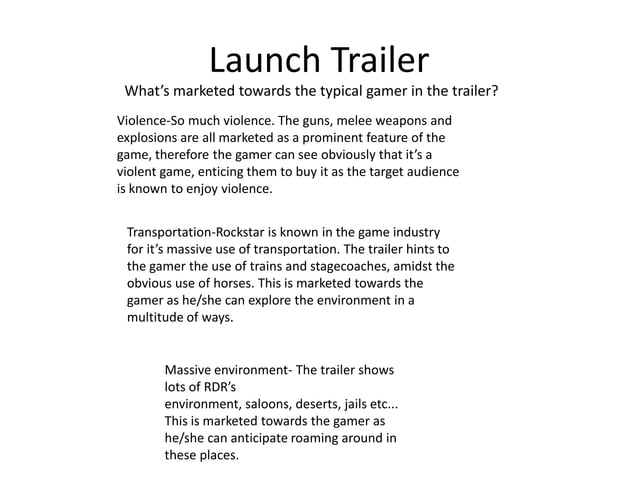 Marketing of RDR | PPTX | Racing Video Games | Video Game Genres