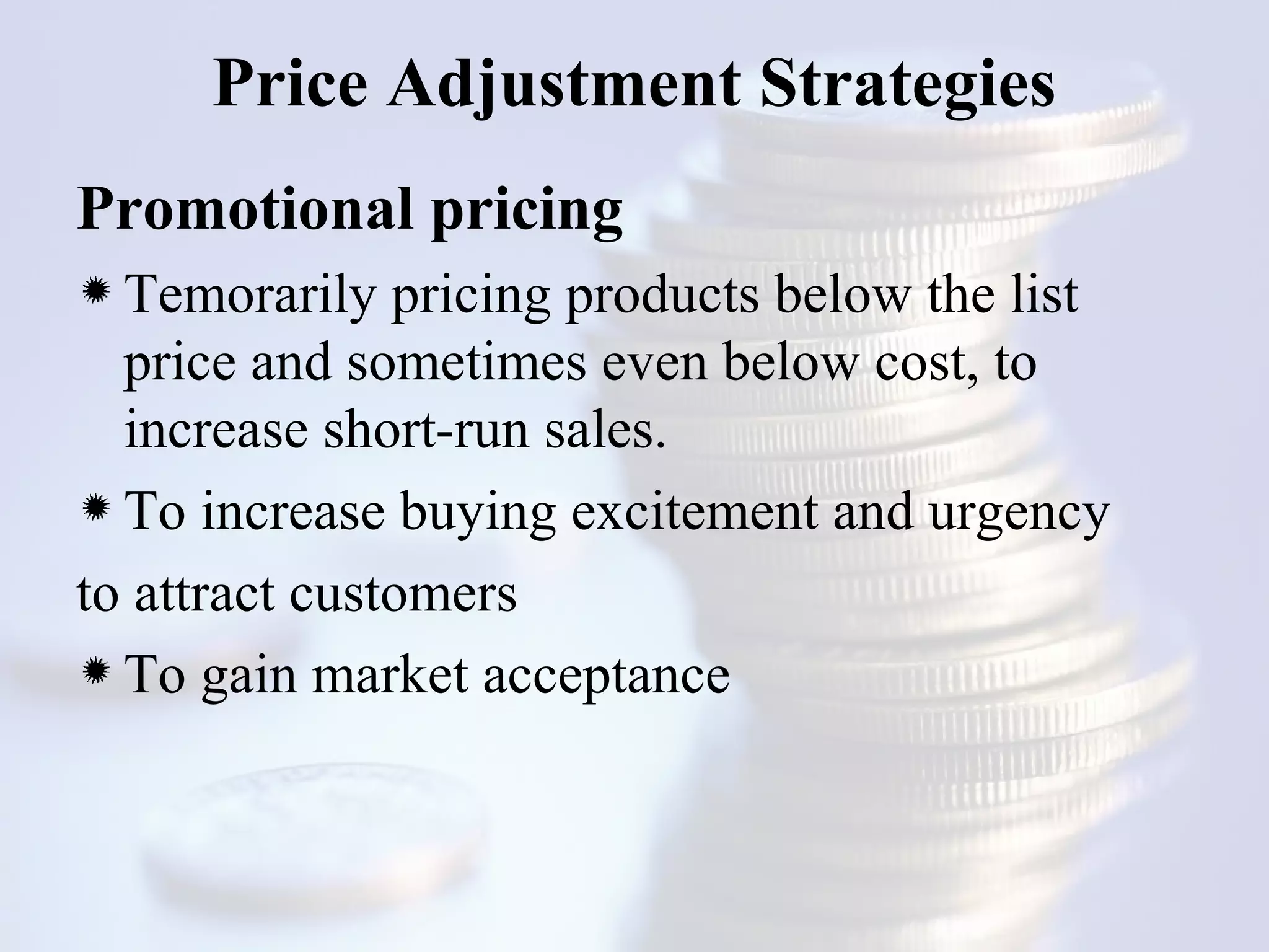 Pricce Adjustment strategies Presentation | PPT