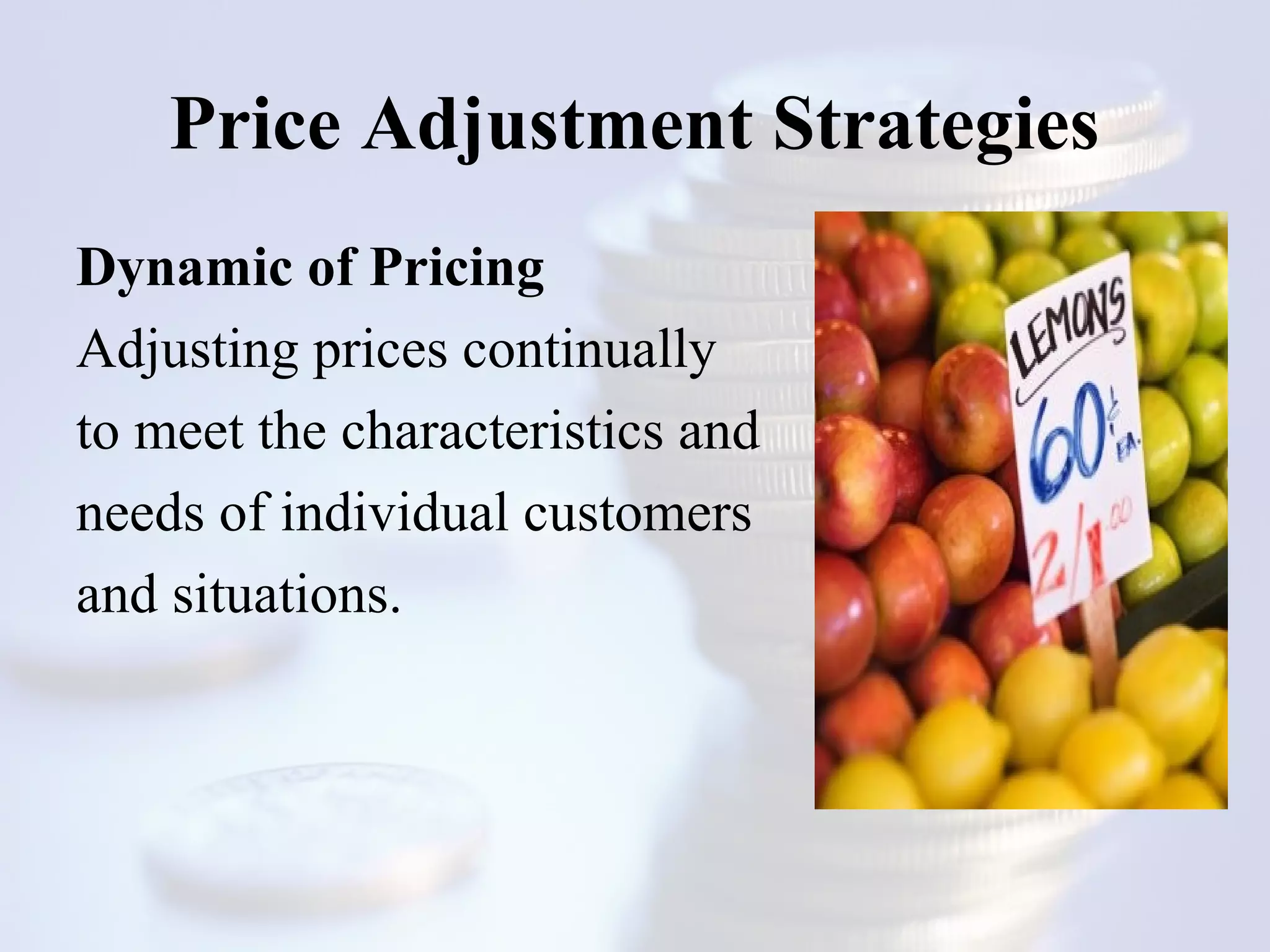 Pricce Adjustment strategies Presentation | PPT