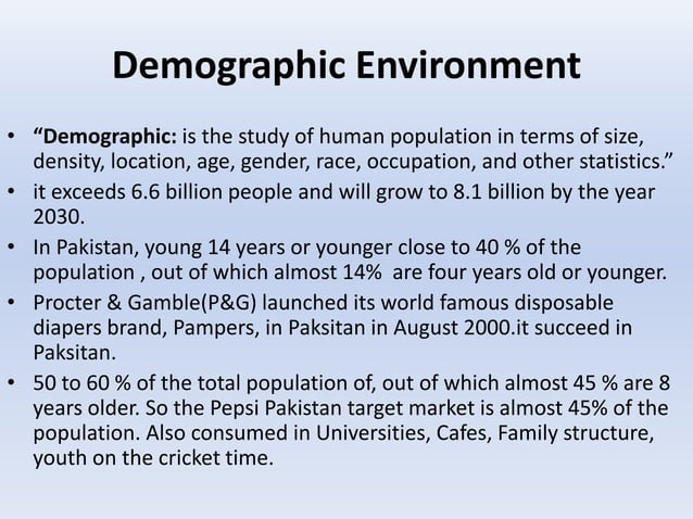 Marketing presentation(Demographic Environment of Company) | PPT