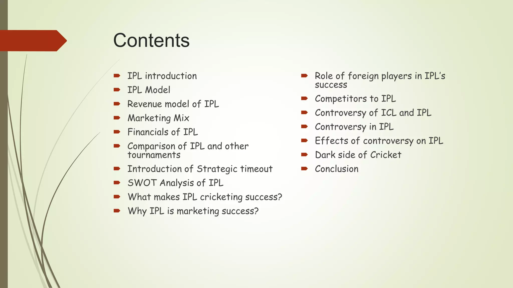 IPL cricket or marketing success | PPTX