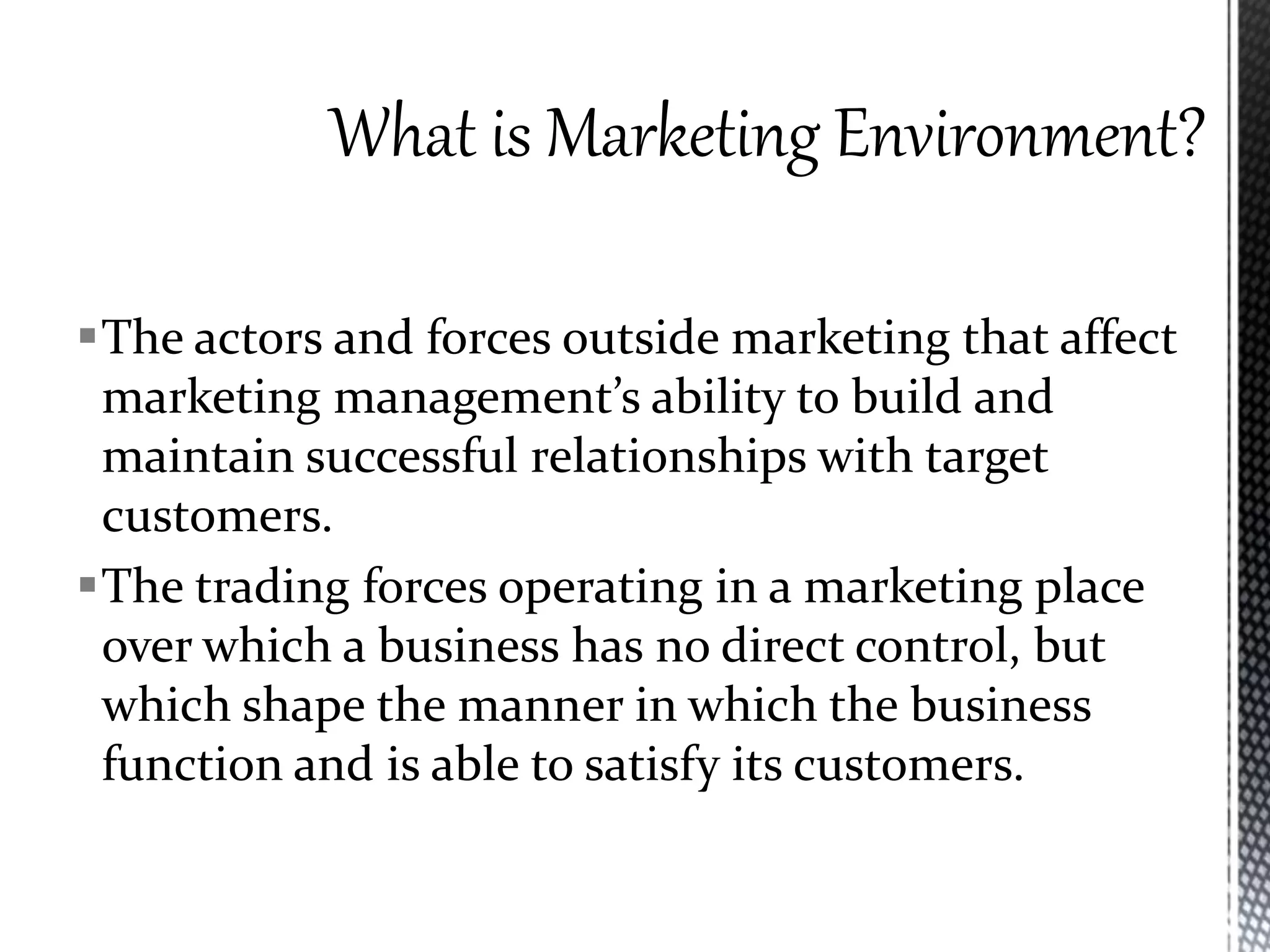 Internal and External Marketing Environment | PPTX