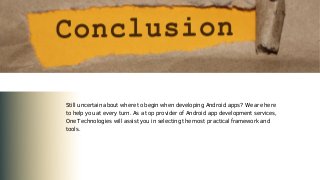 Best Android App Development Frameworks | PPT