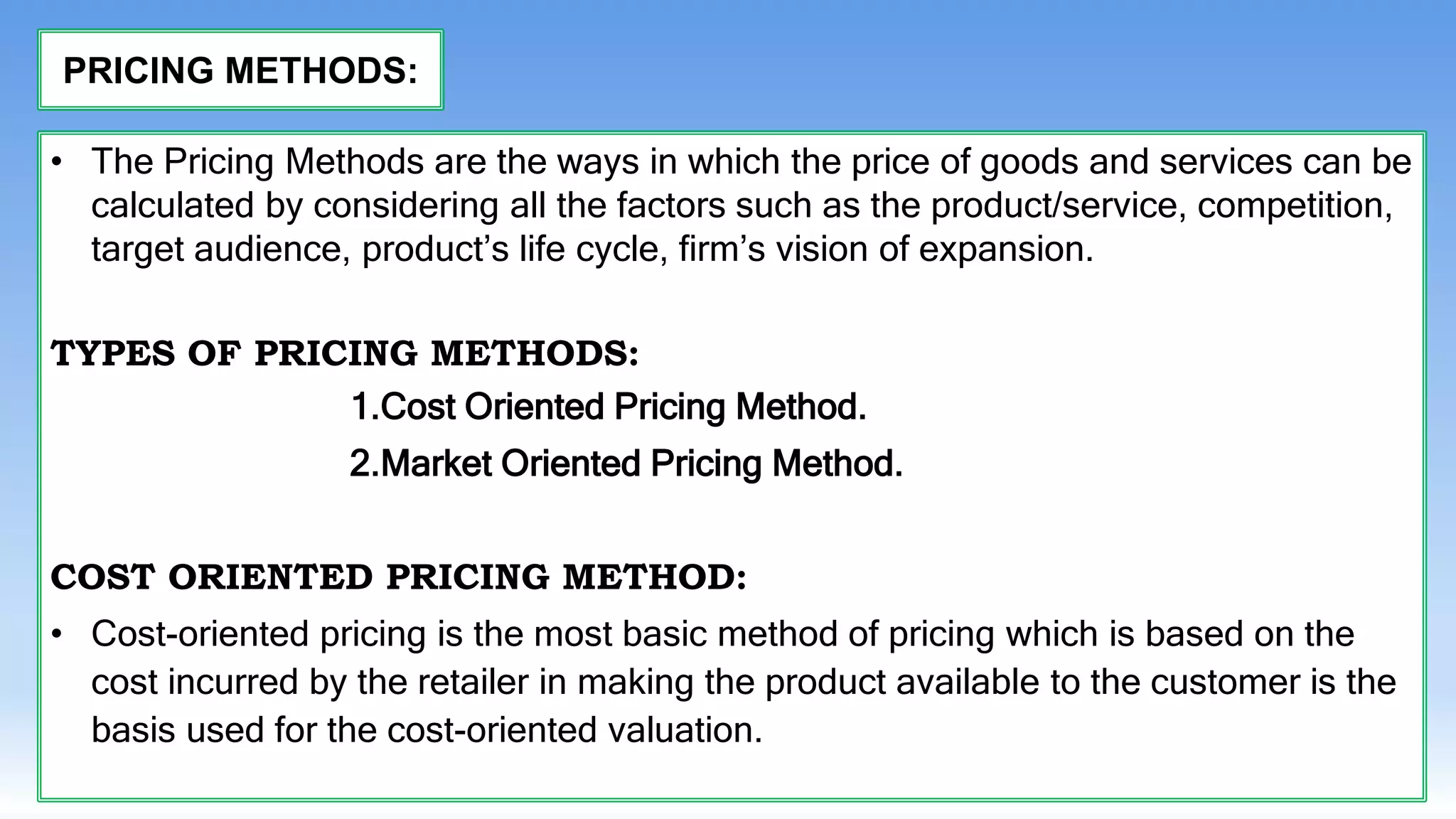 Pricing methods and strategies | PPTX