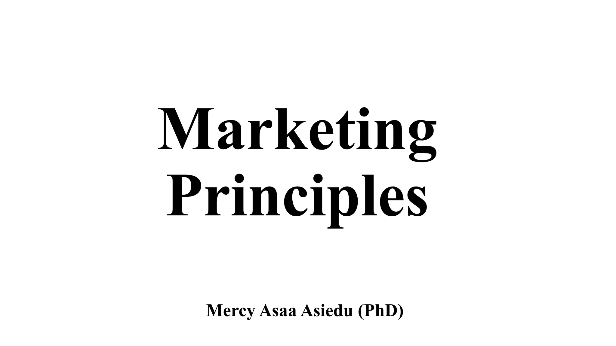 Marketing Principles Module Overview | PPT