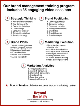 Marketing processes for Beyond the MBA | PDF