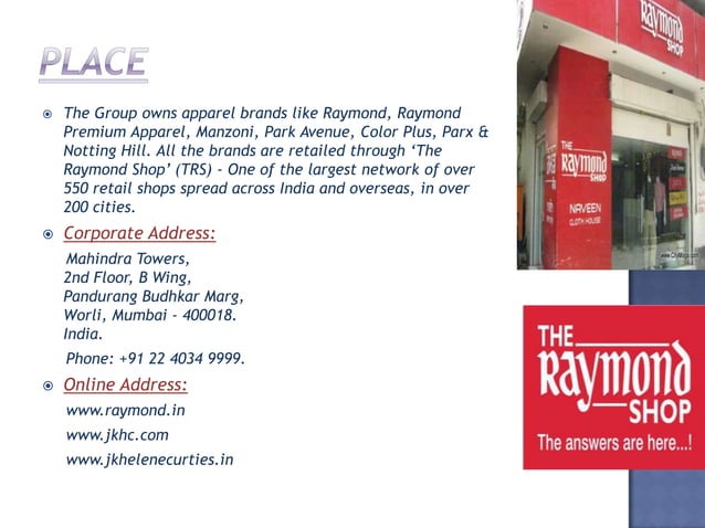 Marketing project on Raymond | PPT