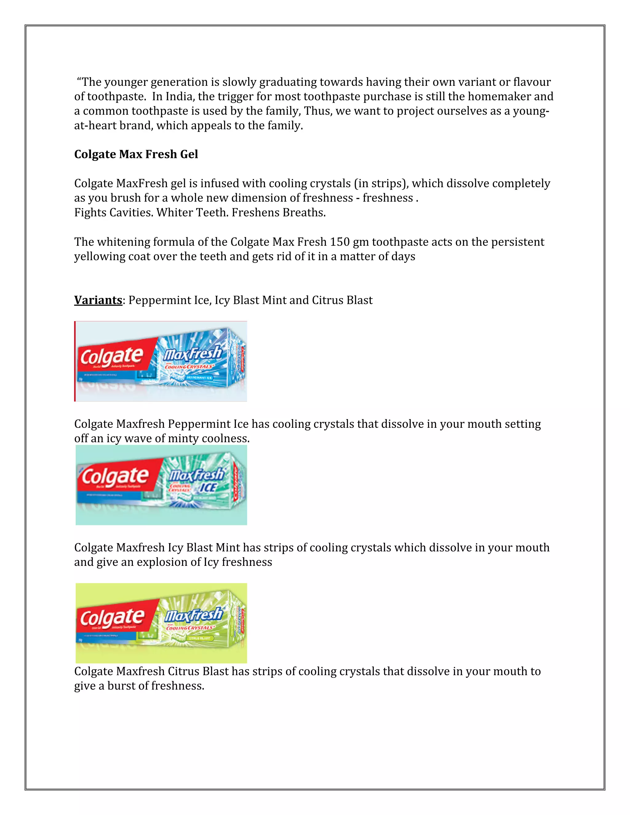 Marketing project toothpaste industry | PDF