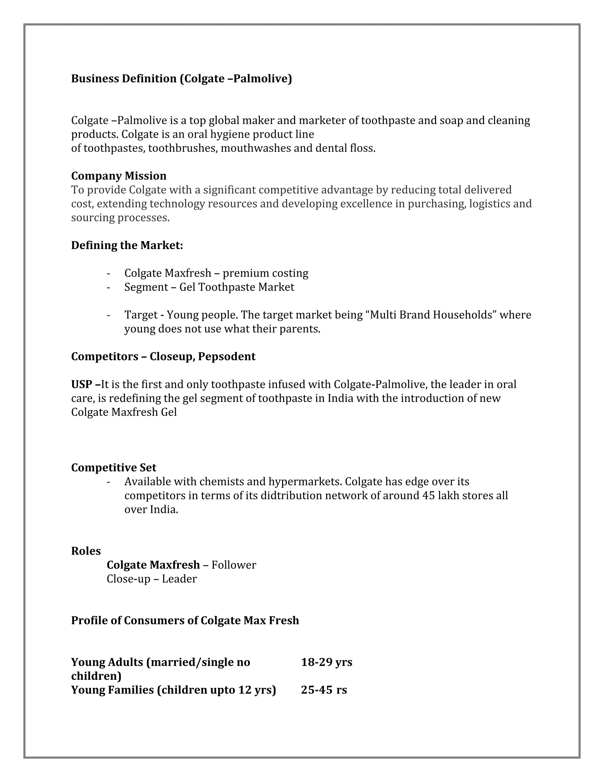 Marketing project toothpaste industry | PDF
