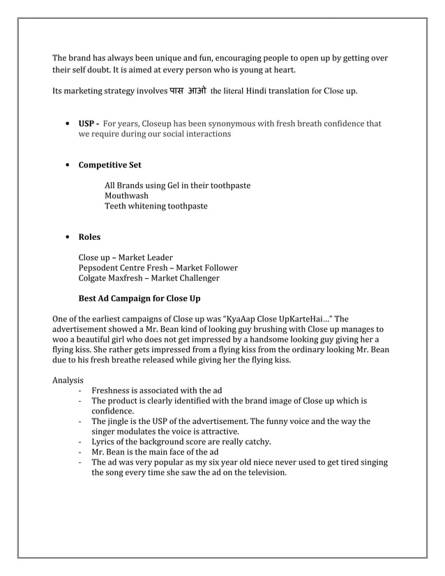 Marketing project toothpaste industry | PDF