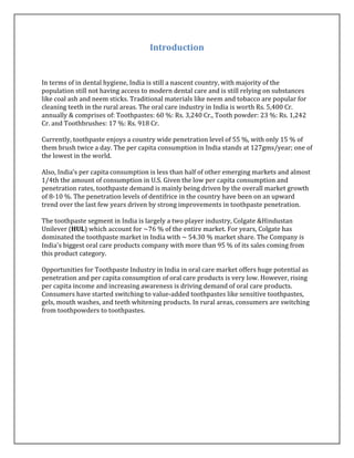 Marketing project toothpaste industry | PDF