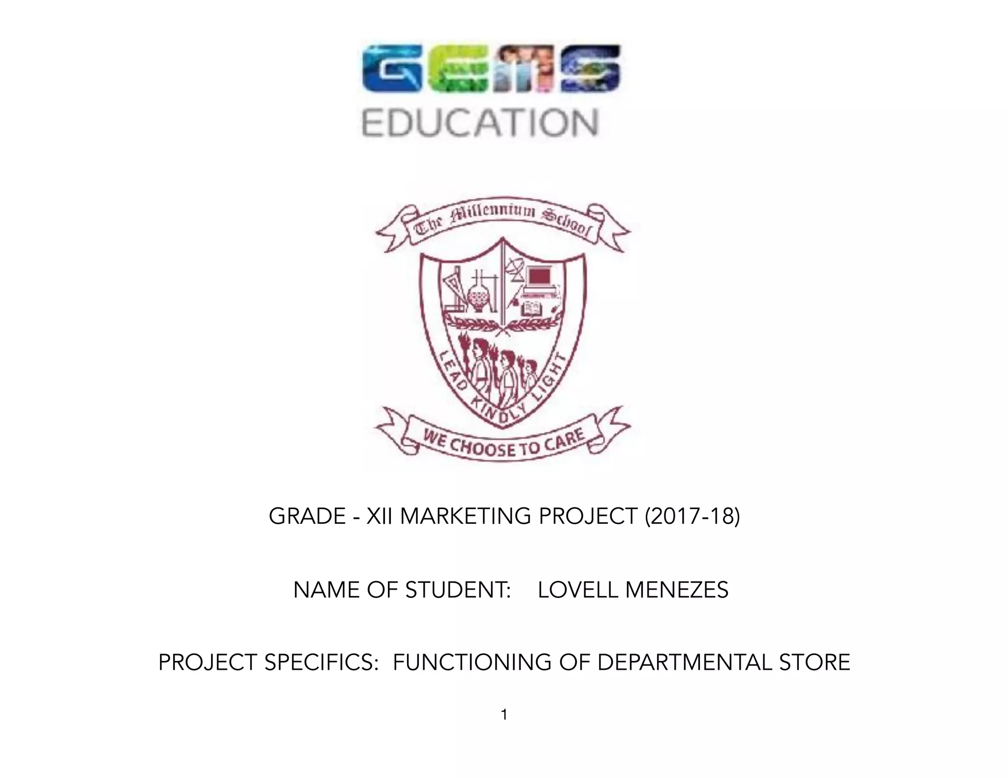 Departmental Store Project Class 12 Marketing 783 Pdf
