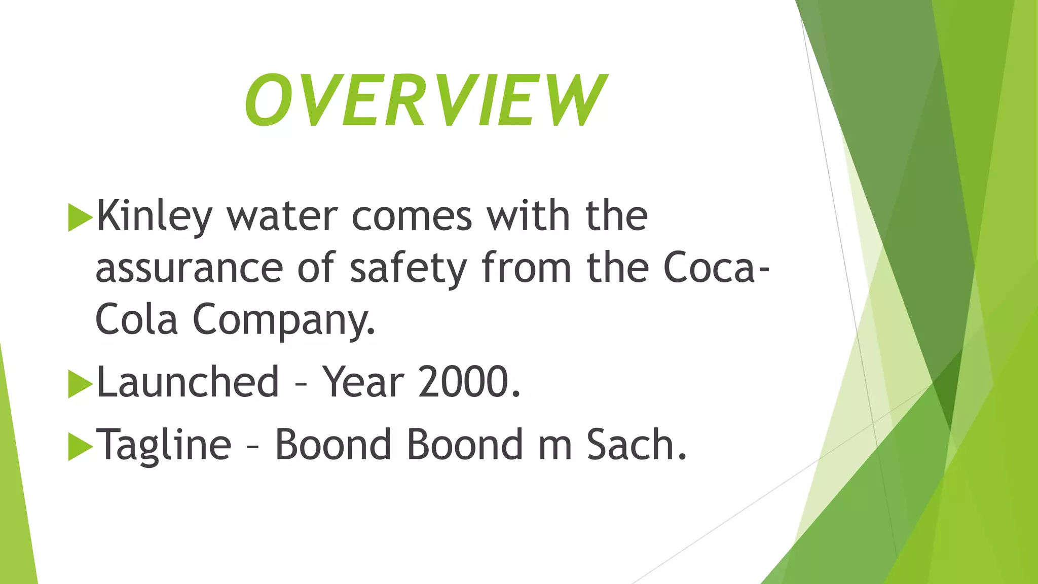 Marketing project on KINLEY water bottle | PPTX