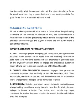 Marketing project (harley) | DOCX