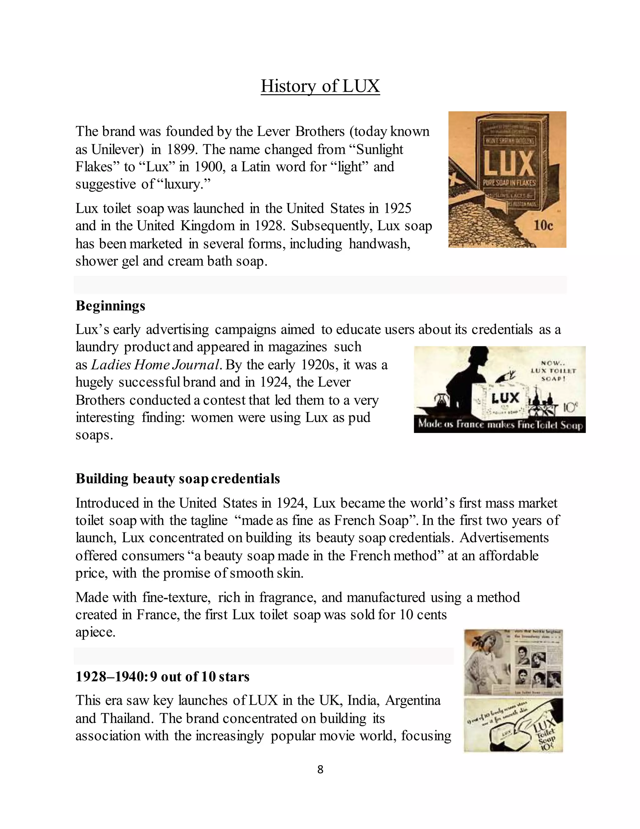 Lux Marketing Mix | DOCX