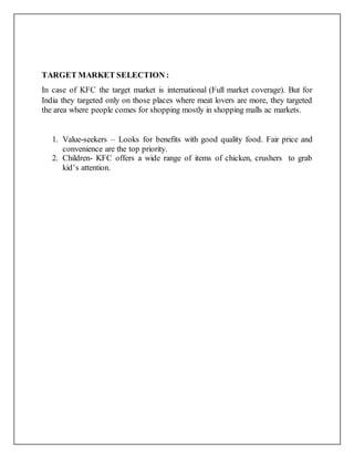 Marketing project kfc final term | DOCX