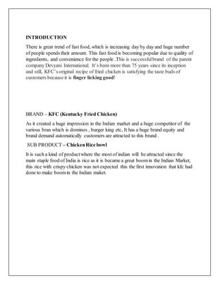 Marketing project kfc final term | DOCX