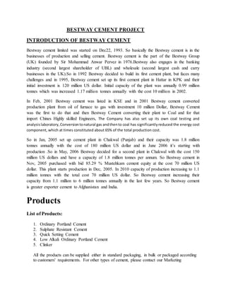 Marketing project of bestway cemnt by ishfaq | DOCX