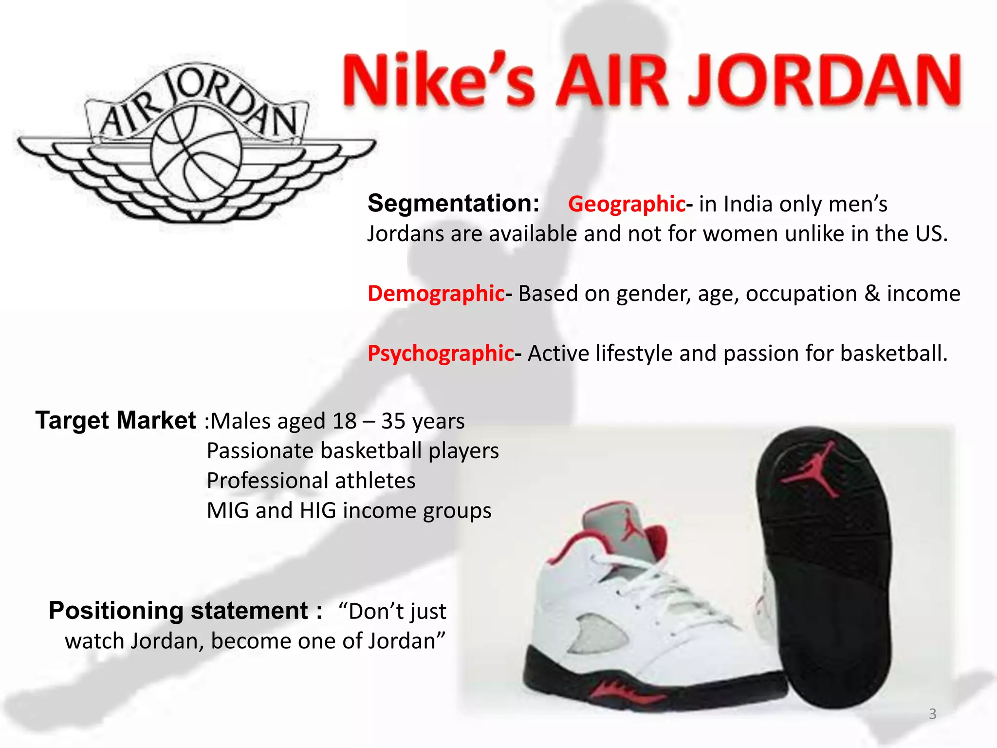 Marketing projet on nike air jordan | PPTX